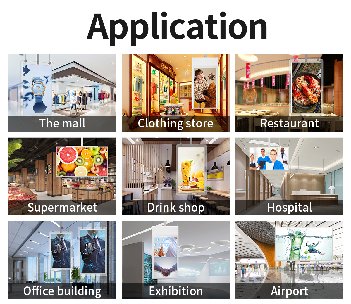 Double Side Advertising Display Ceiling Type